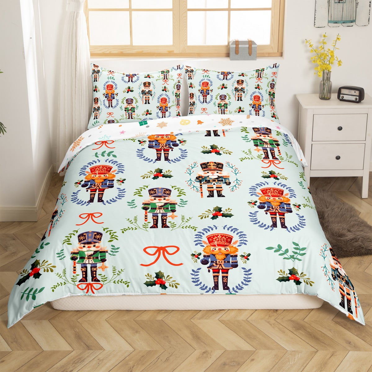 Christmas Nutcracker Duvet Cover Set Queen Size,Nutcracker Soldier ...