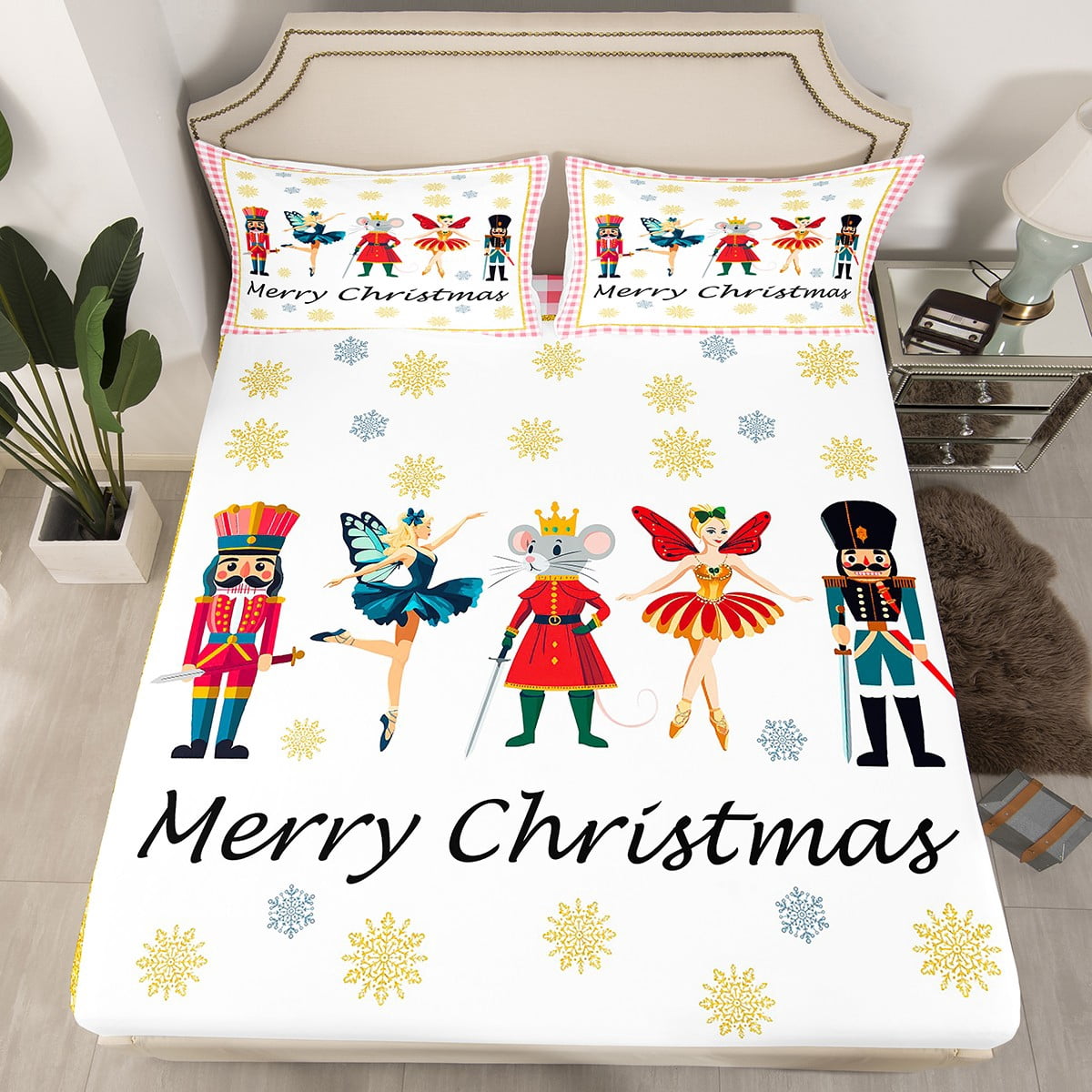 Christmas Nutcracker Fitted Sheet Full Size,Nutcracker Soldier Mouse ...