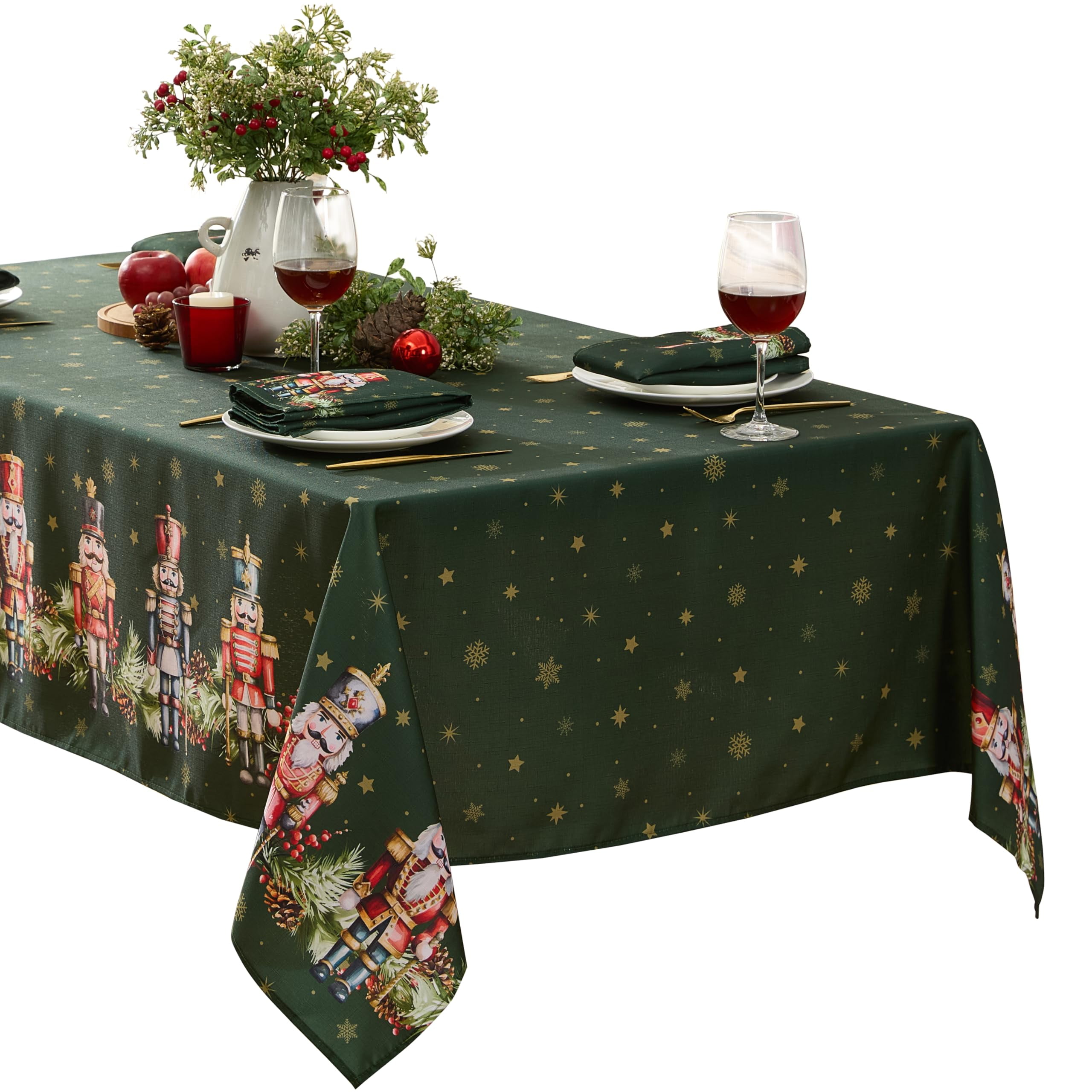 Christmas Nutcracker Hunter Green Border Fabric 52 x 52 inch Square ...