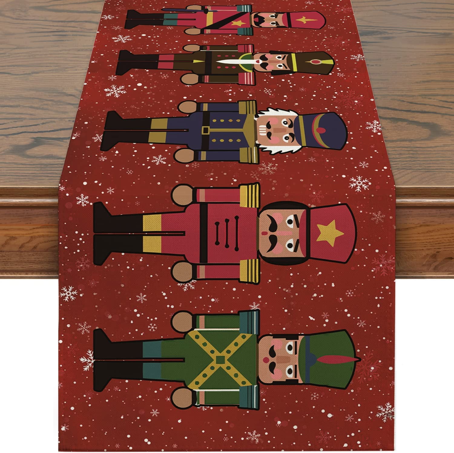 Christmas Nutcracker Linen Table Runner Kitchen Table Decor Reusable ...