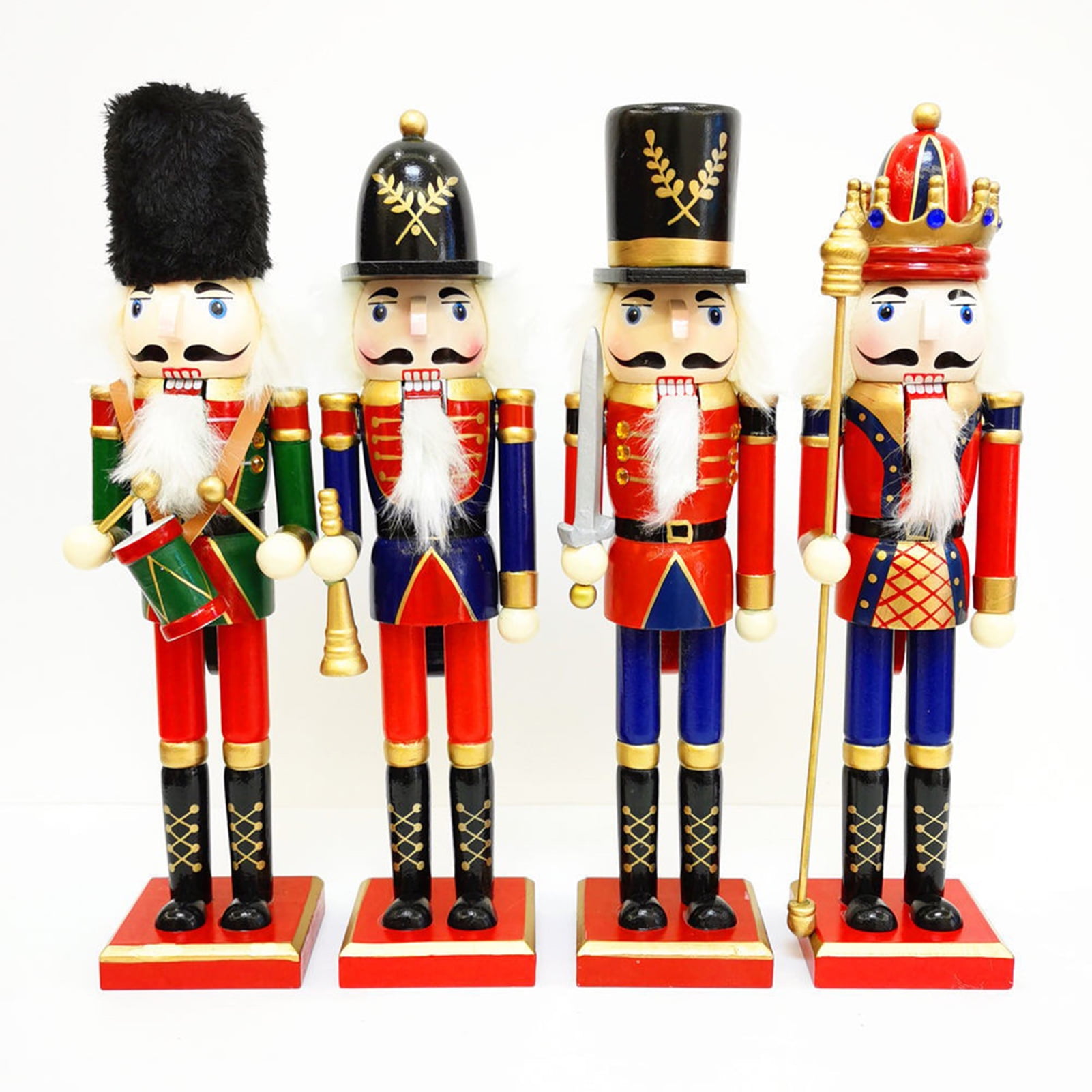 Christmas Nutcracker Ornament Wooden Puppet Statue Handmade Desktop ...