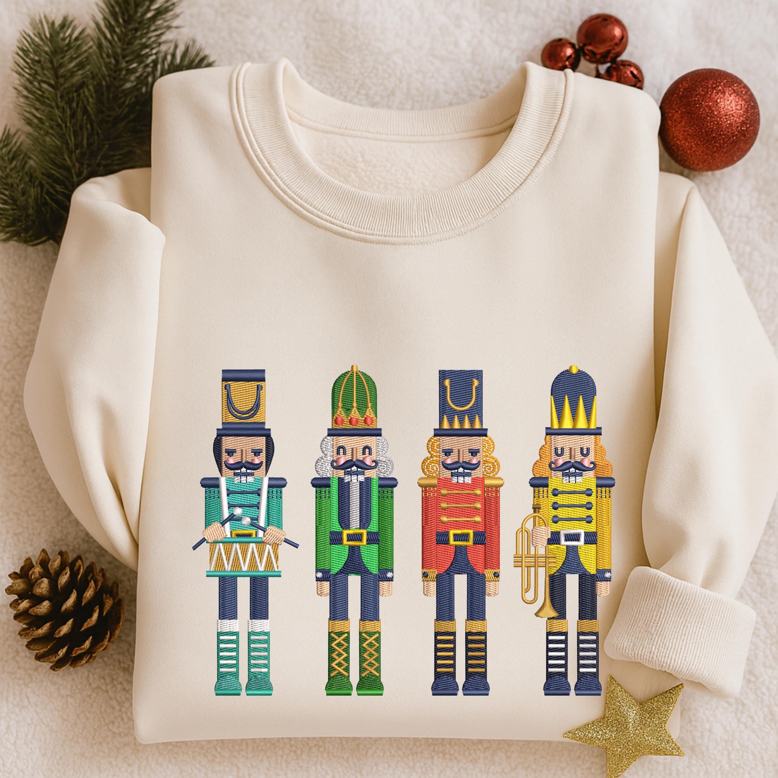 Christmas Nutcracker Soldiers Embroidered Sweatshirt, Christmas Guard ...