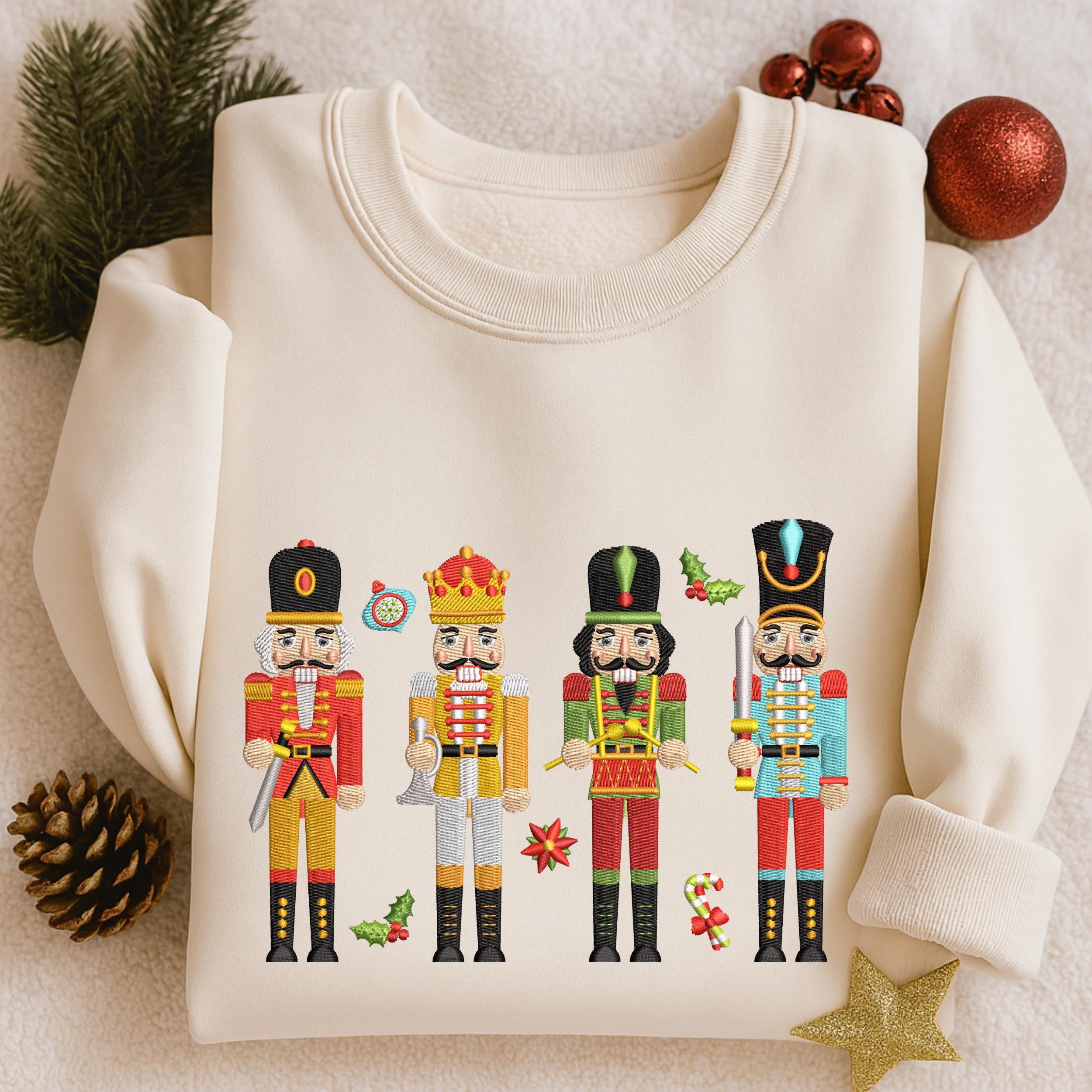 Christmas Nutcracker Soldiers Embroidered Sweatshirt, Christmas Guard ...
