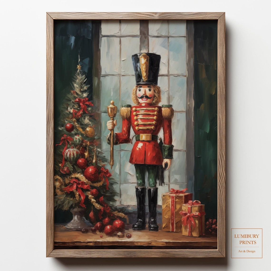 Christmas Nutcracker Wall Art, Christmas Tree Print, Vintage Christmas ...