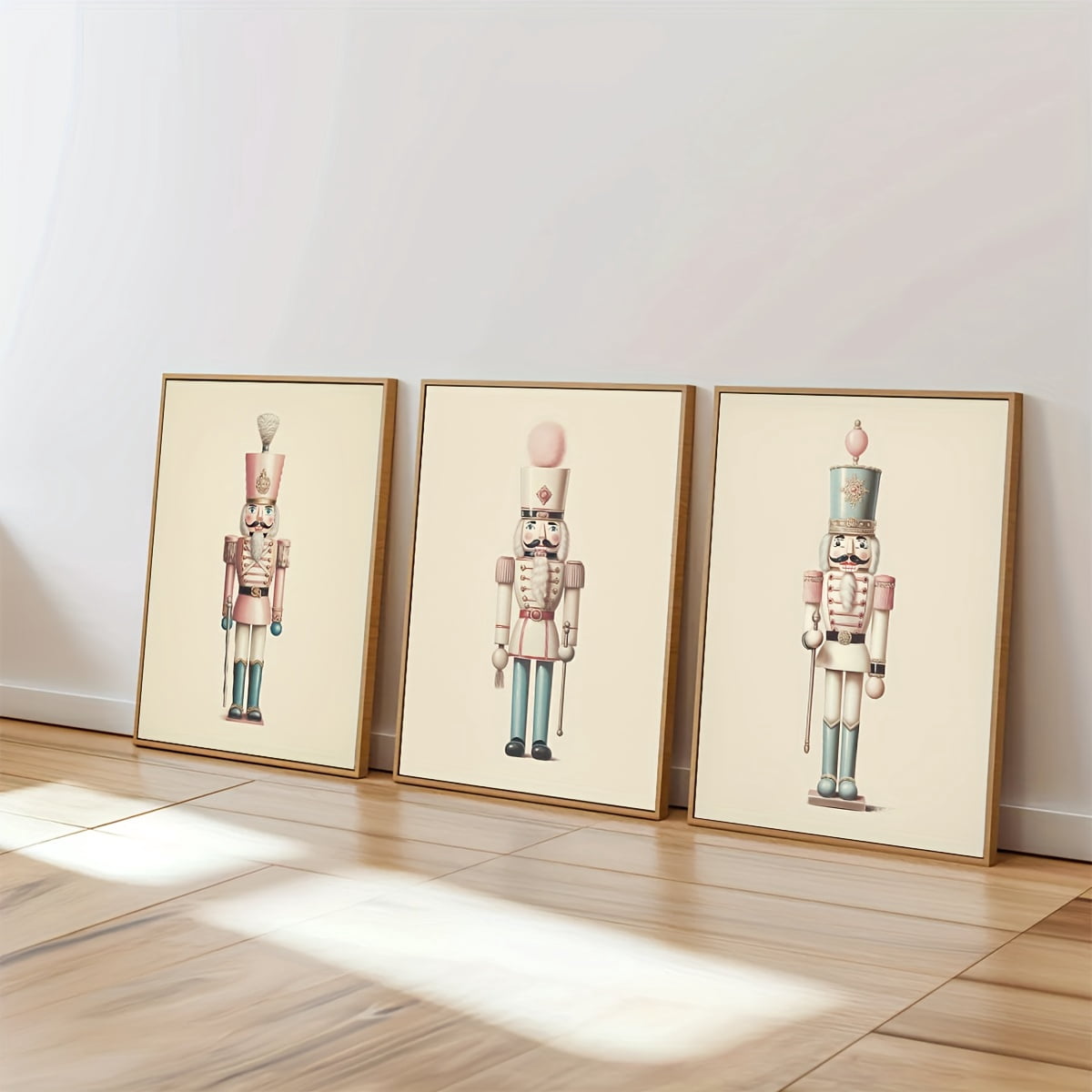 Christmas Nutcracker Wall Art Print Set of 3, Pastel Nutcracker ...
