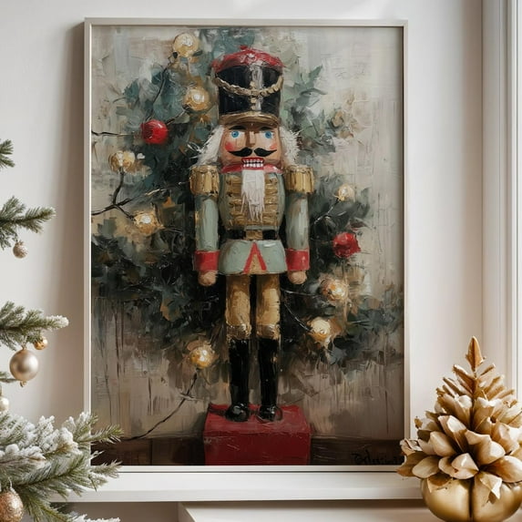 Christmas Nutcracker Wall Art, Vintage Holiday Print, Classic Festive ...