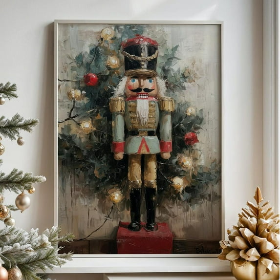 Christmas Nutcracker Wall Art, Vintage Holiday Print, Classic Festive ...