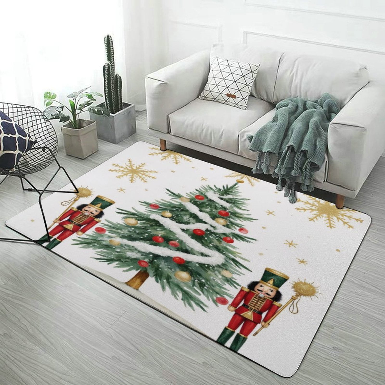 Christmas Nutcrackers And Tree Carpet Style Living Room Bedroom Rug ...