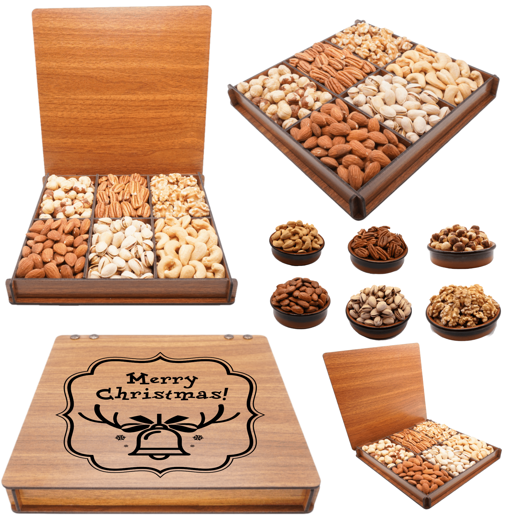 Christmas Nuts Gift Basket, Holiday Gourmet Mixed Nut, Snack Box Family ...