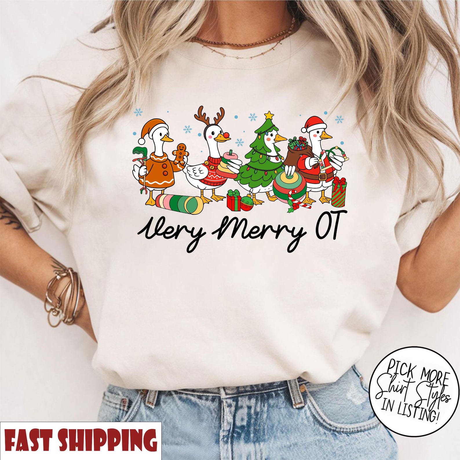 Christmas OT Goose Shirt, Occupational Therapy Christmas Shirt, Very ...