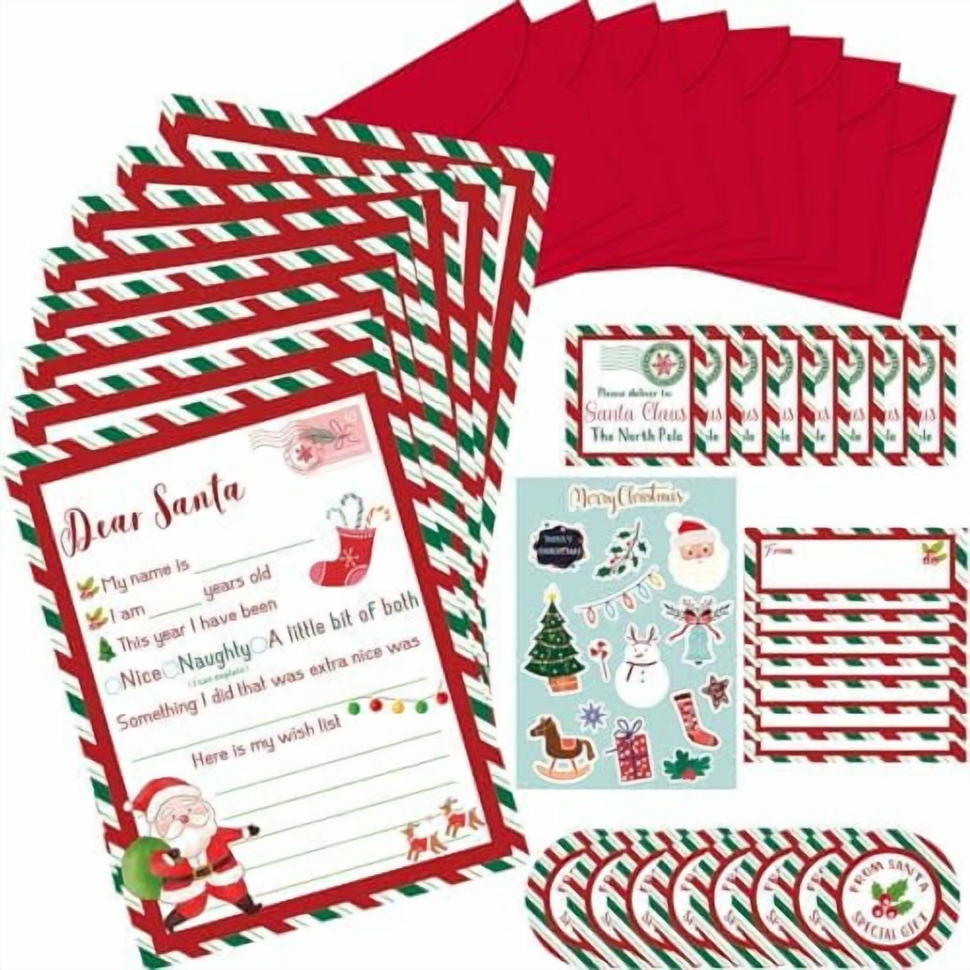 Christmas Official Letter to Santa Kit 8 Sets, 5.9 x 7.9, Santa Letter ...