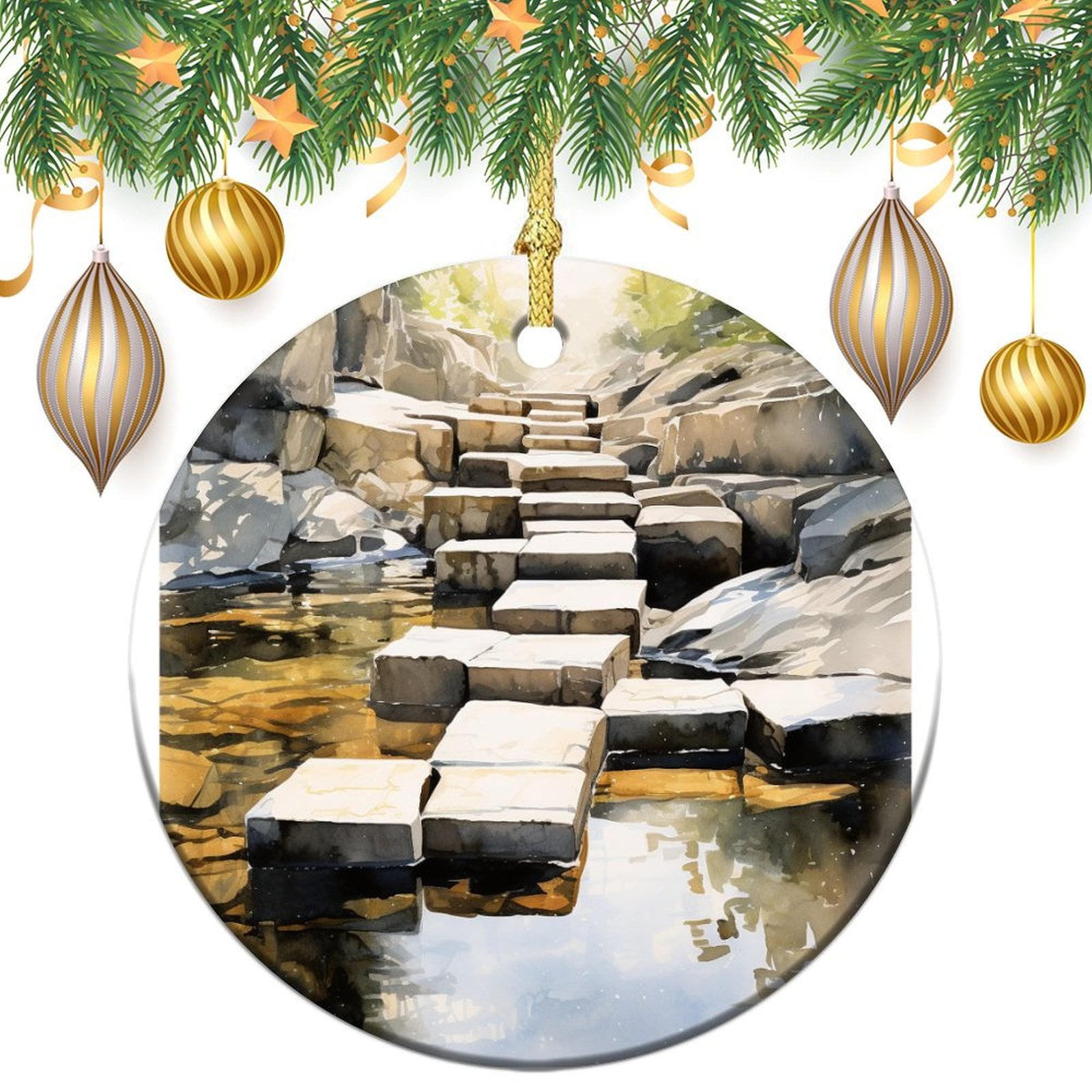 Christmas Ornament Abstract Stepping Stones 2024 Ornament Abstract ...