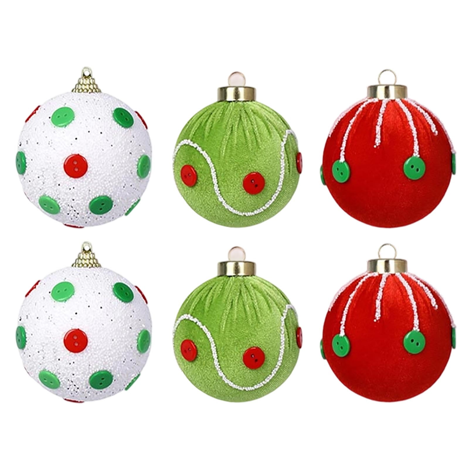Christmas Ornament Balls Set | Fabric-Wrapped Foam Spheres | Elegant ...