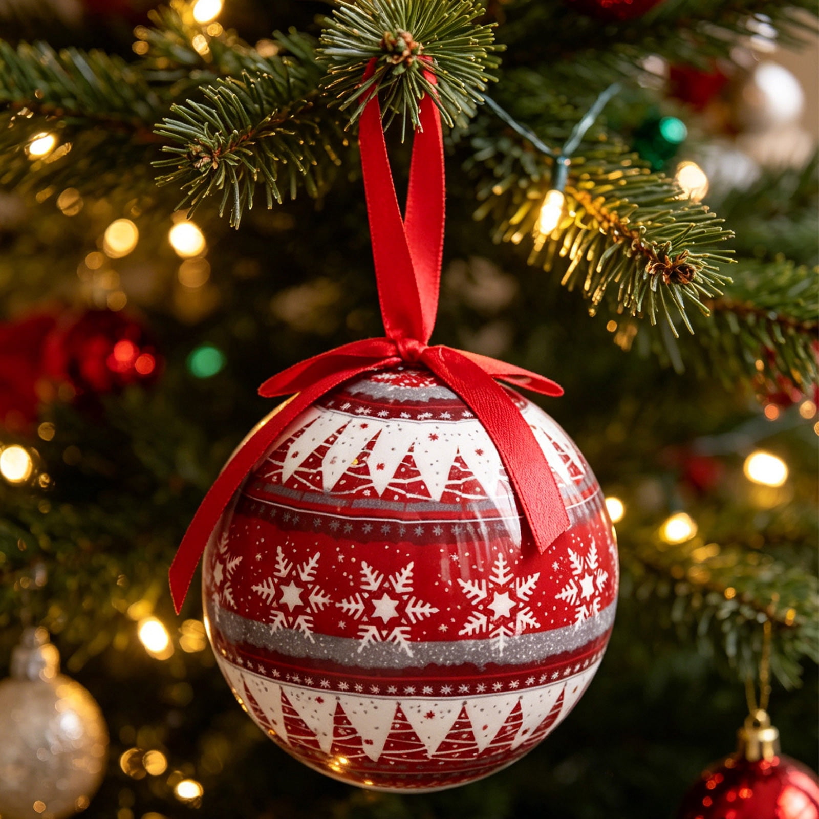 Christmas Ornament Balls Set, Shatterproof Shiny Finish Tree Hanging ...