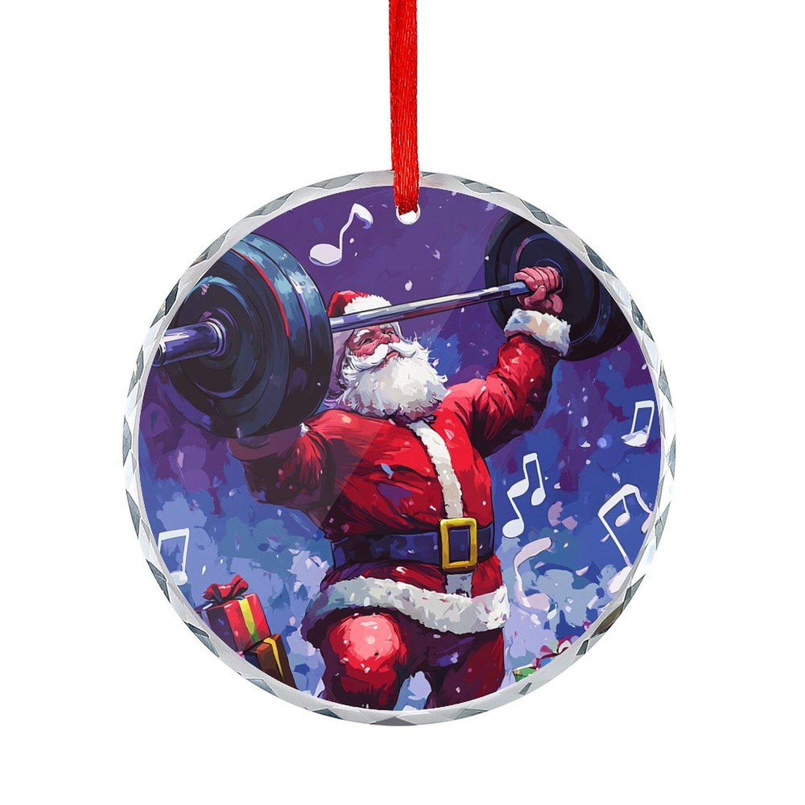 Christmas Ornament Bodybuilder Santa with Gifts Christmas Ornaments ...
