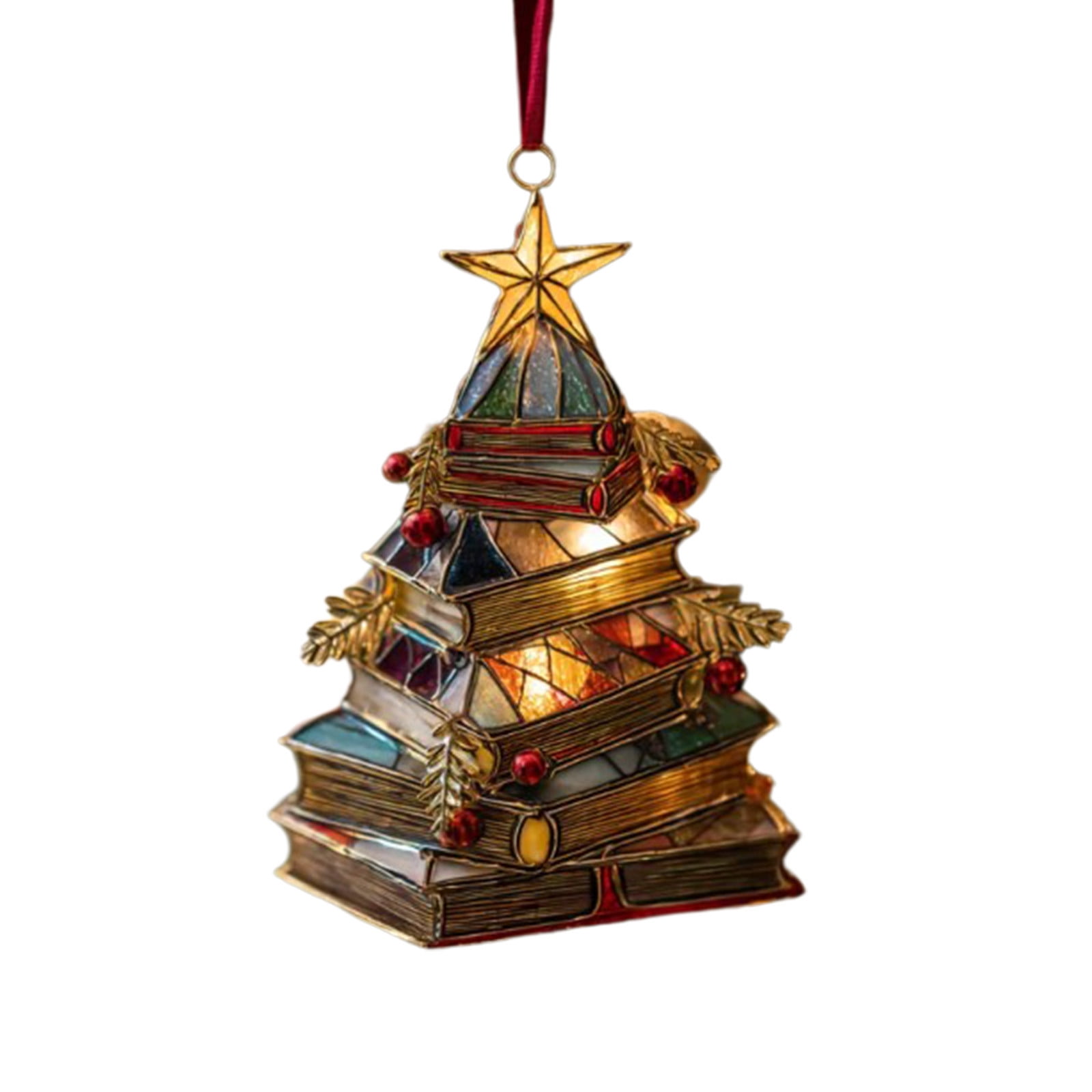 Christmas Ornament Book Shaped Tree Decoration Plastic Material ...