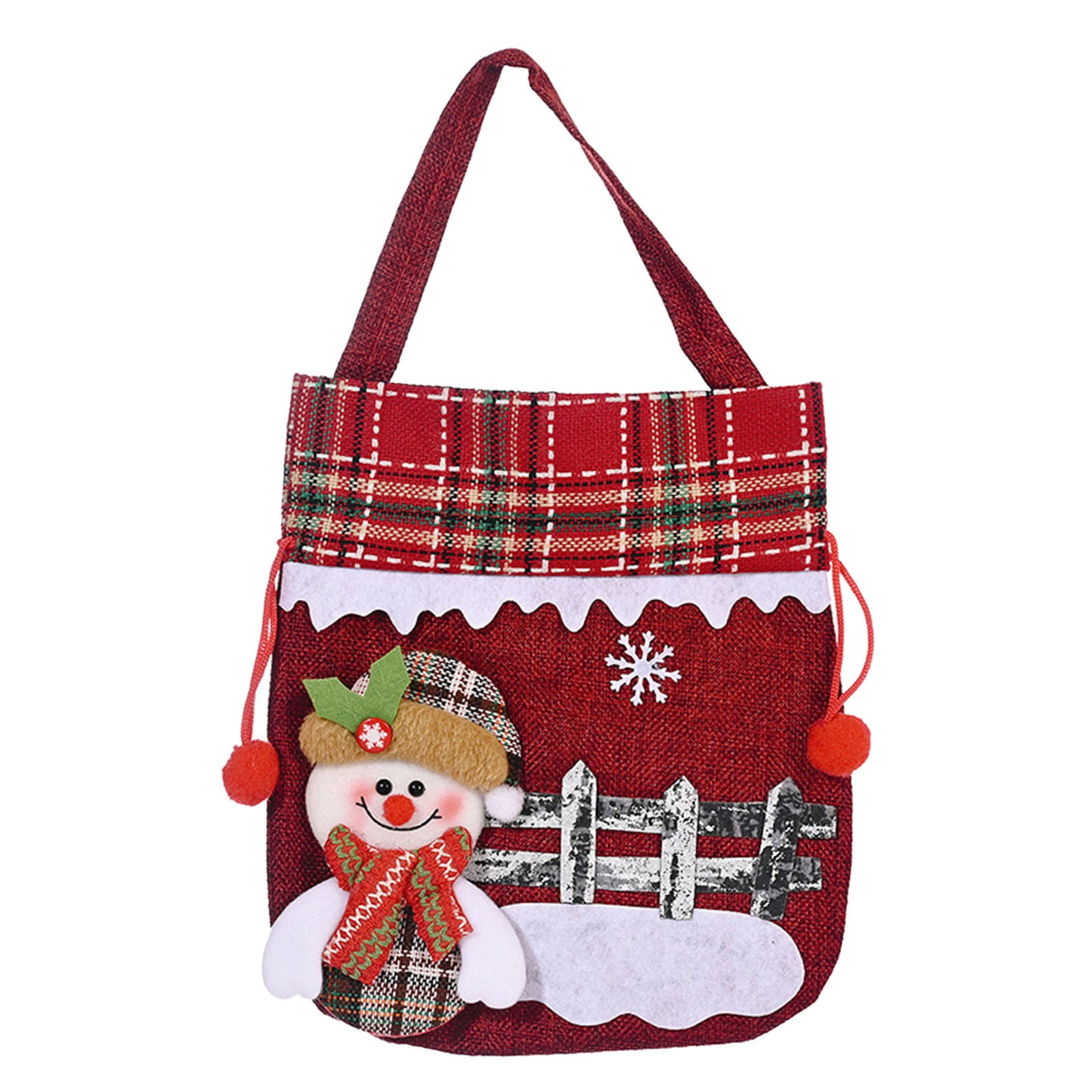 Christmas Ornament Burlap Bag Creative Old Man Snowman T Bag Candy