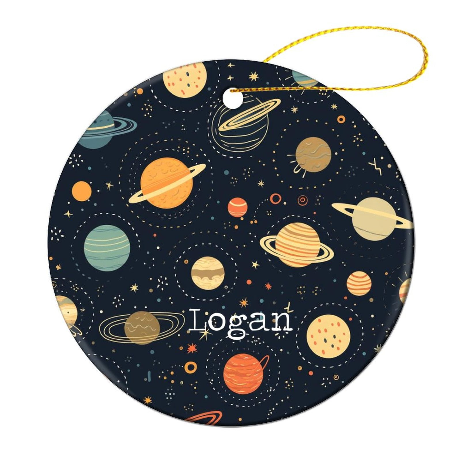 Christmas Ornament Cute Planets And Star Cluster Solar System Double ...