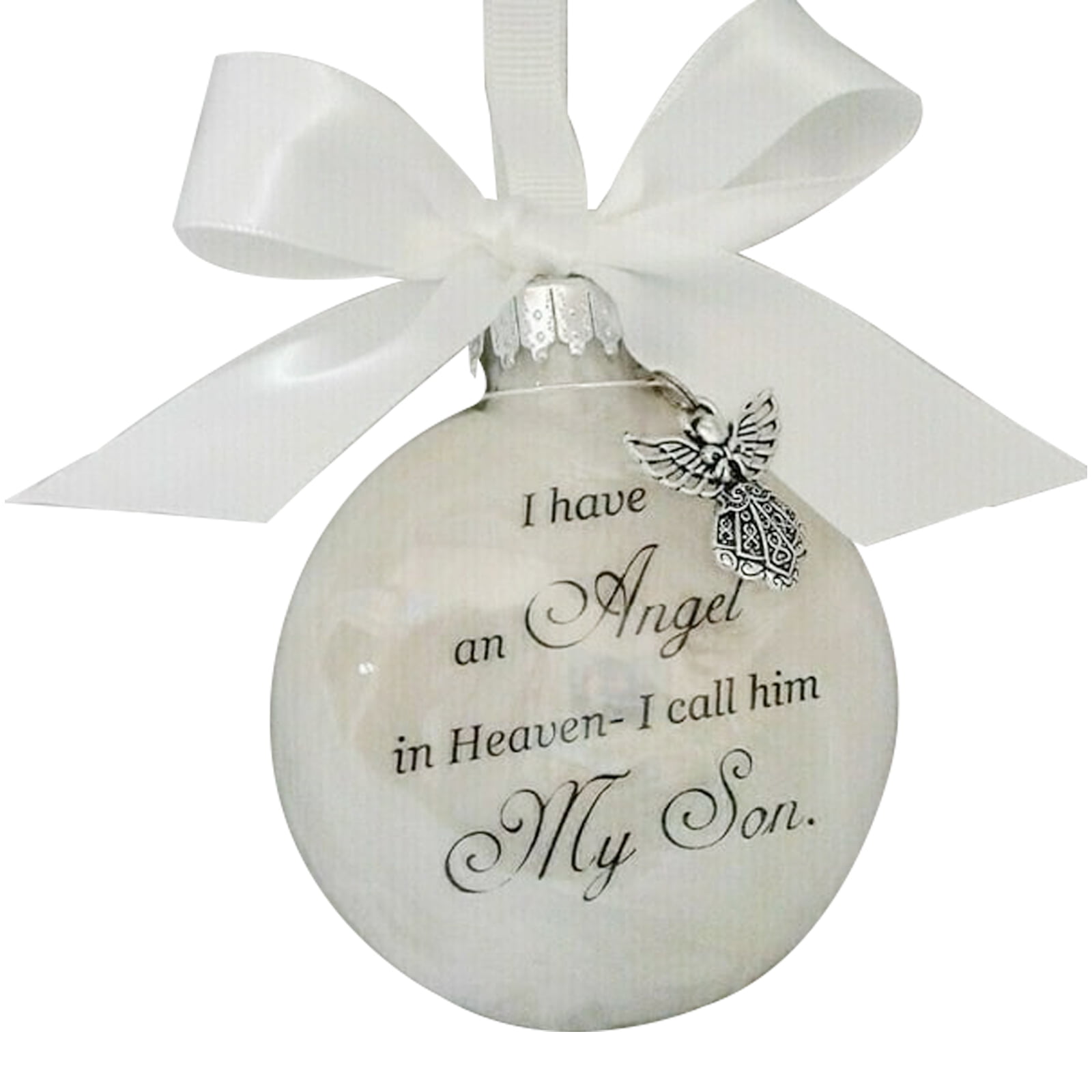Christmas Ornament Feather Ball - Angel in Heaven - Memorial Ornament ...