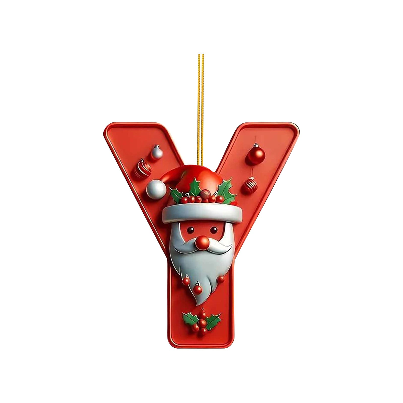 Christmas Ornament Holiday Decoration Festive Santa Claus Letter A ...