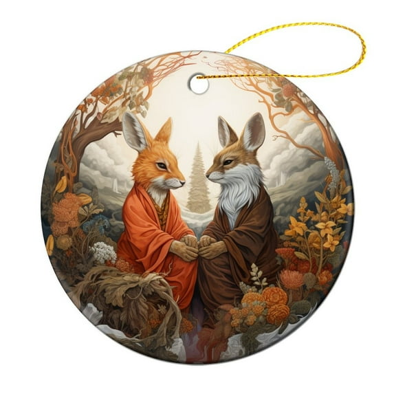 Christmas Ornament Let There Be Peace Fox Ornament Keepsake Cartoon Fox ...