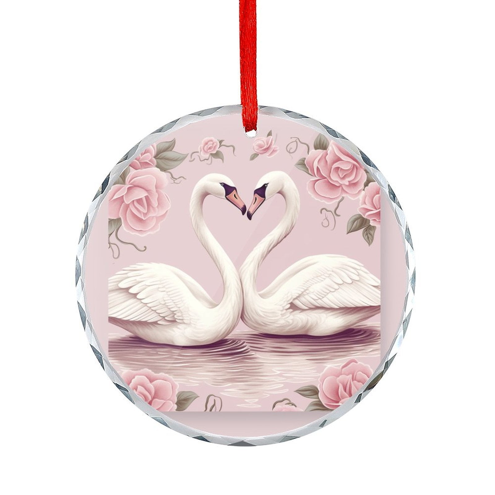 Christmas Ornament Pretty Blush Swan Christmas Ornaments Crystal ...