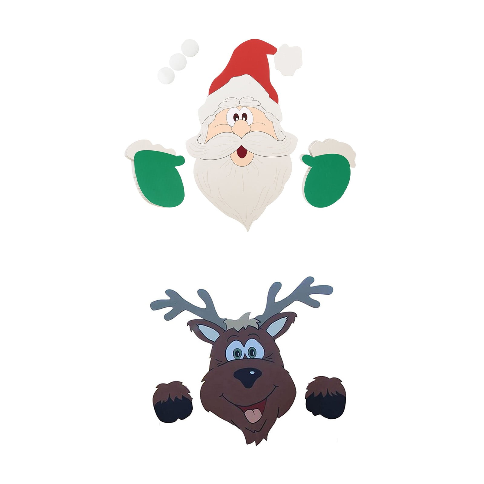 Christmas Ornament Santa Claus Reindeer-Santa Claus Fence Peeker ...