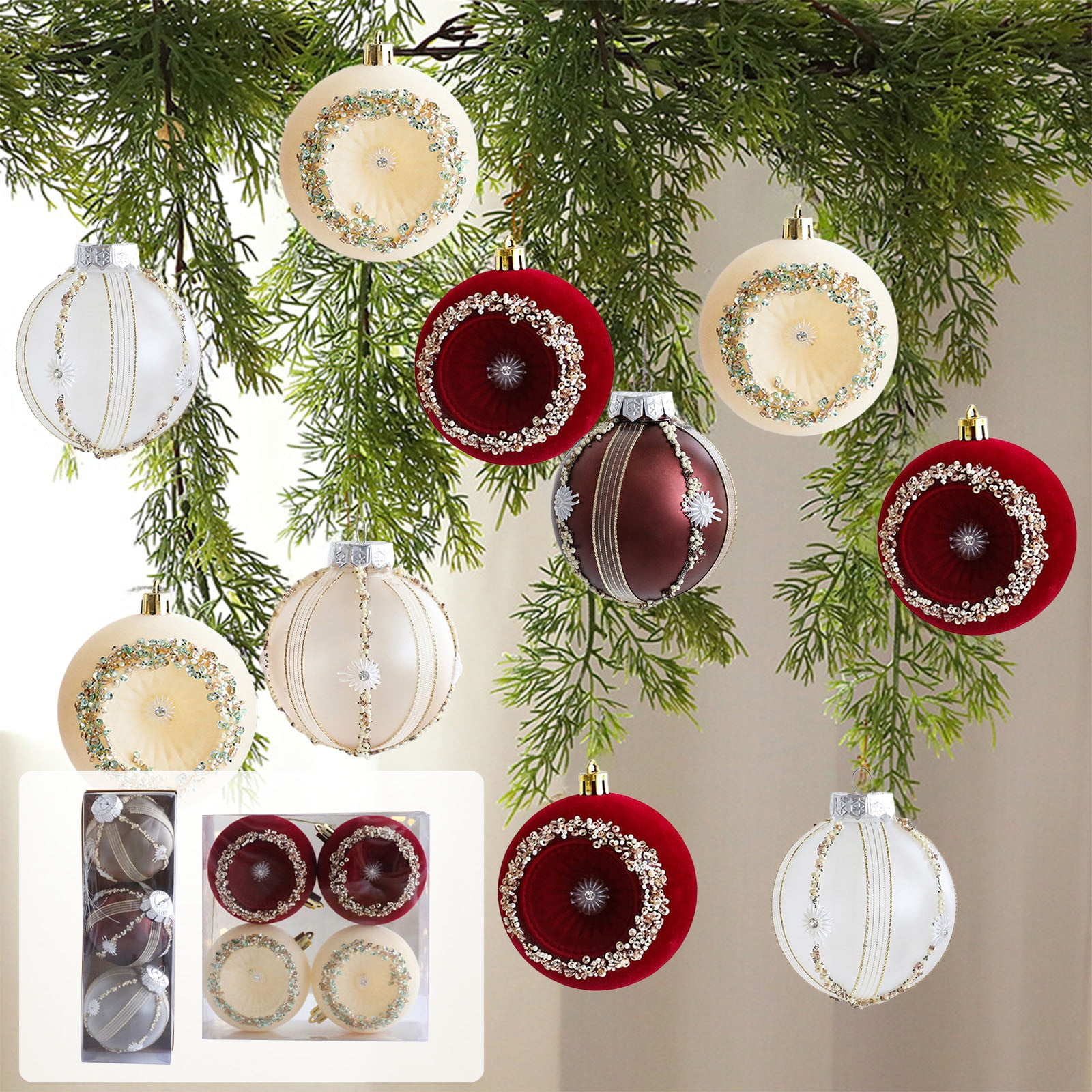 Christmas Ornament Set | 8CM Painted Plastic Baubles Multicolor ...