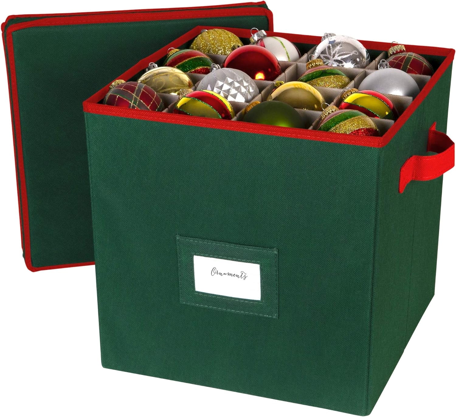 Hold N' Storage Christmas Ornament Storage Box with Lid. Stores up to ...