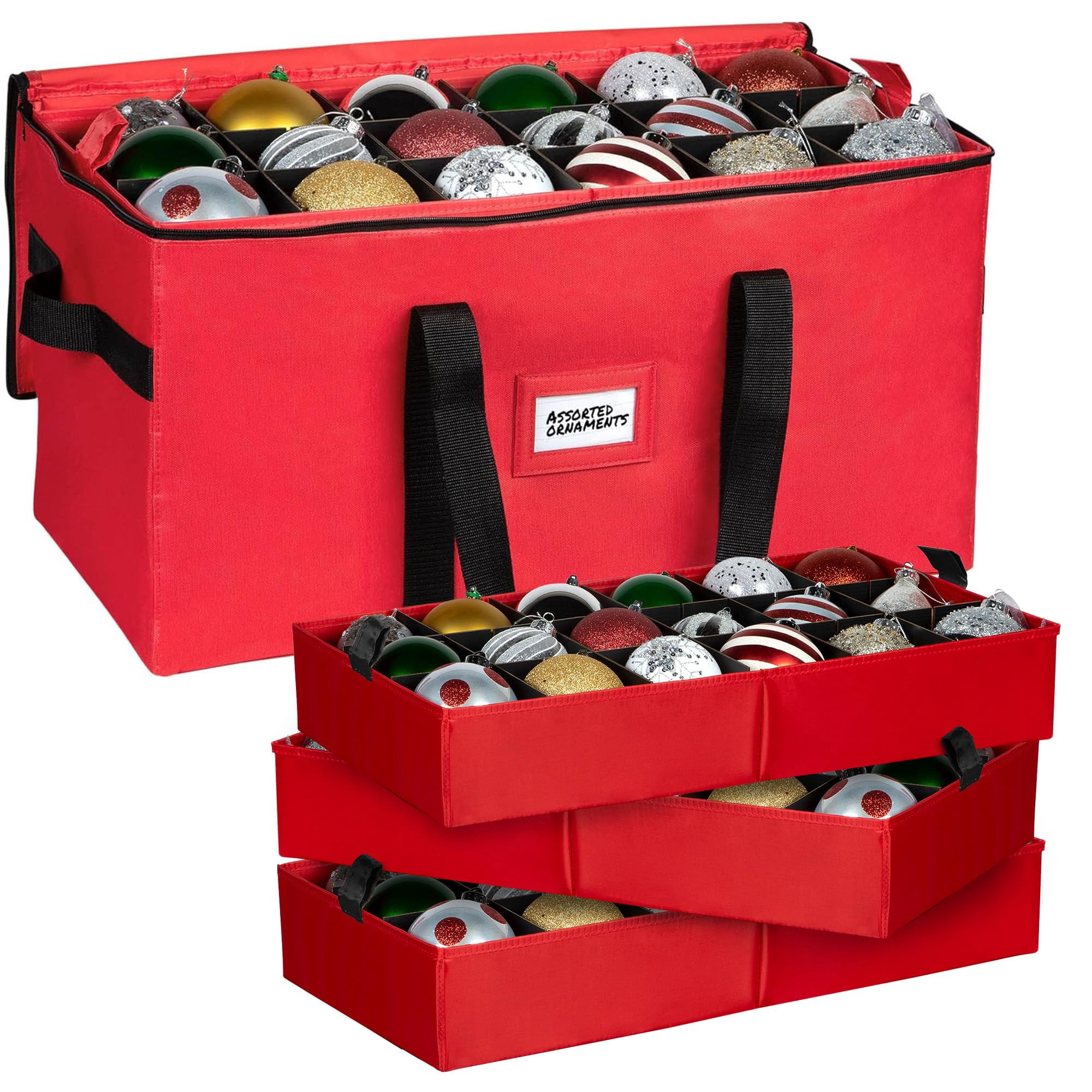 Christmas Ornament Storage Container,Box Stores Up to 54, Adjustable ...