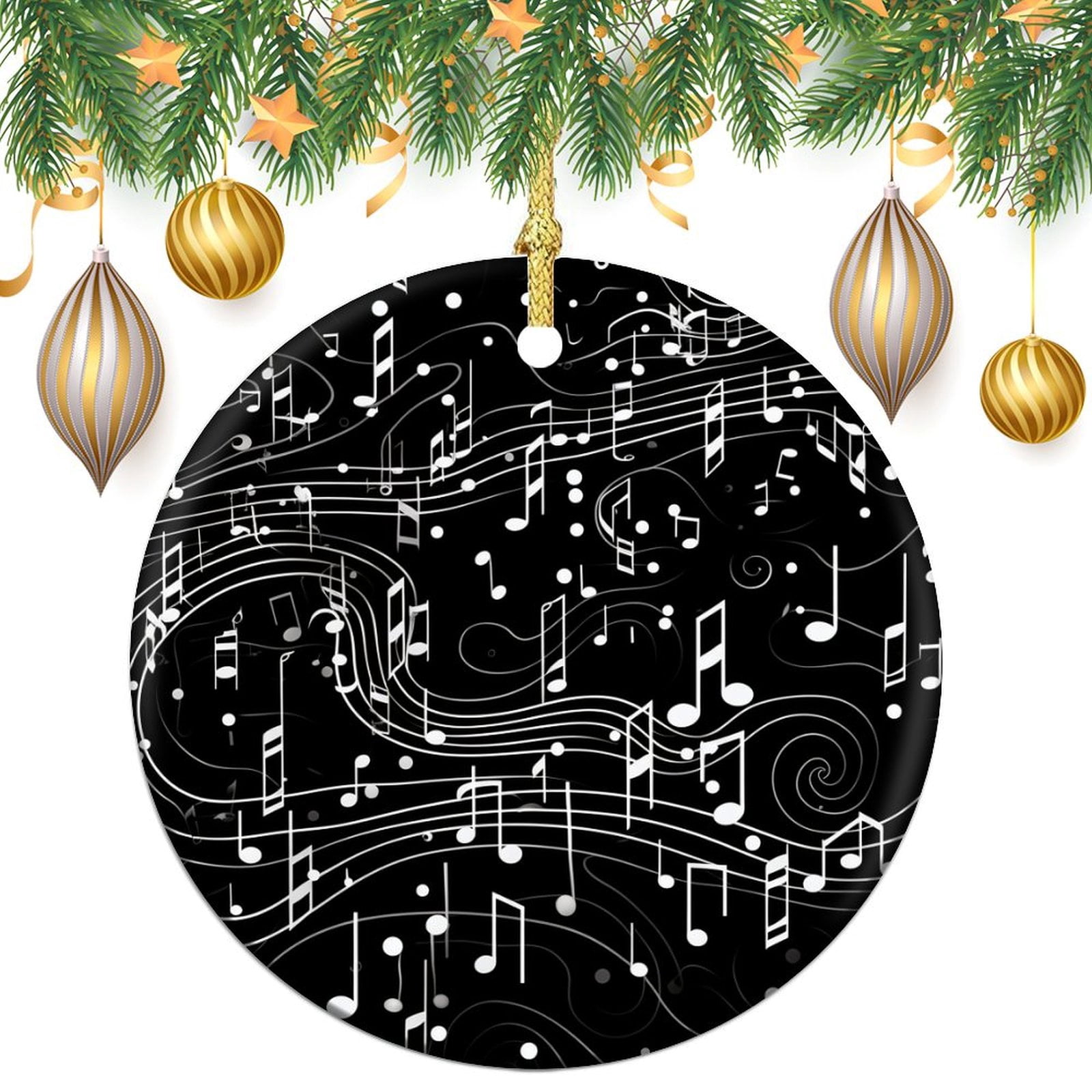 Christmas Ornament Vintage Musical Score with Music Notes Christmas ...