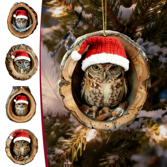 Christmas Ornaments 1PC，Flat Acrylic PendantsFestive Animal Shapes for ...