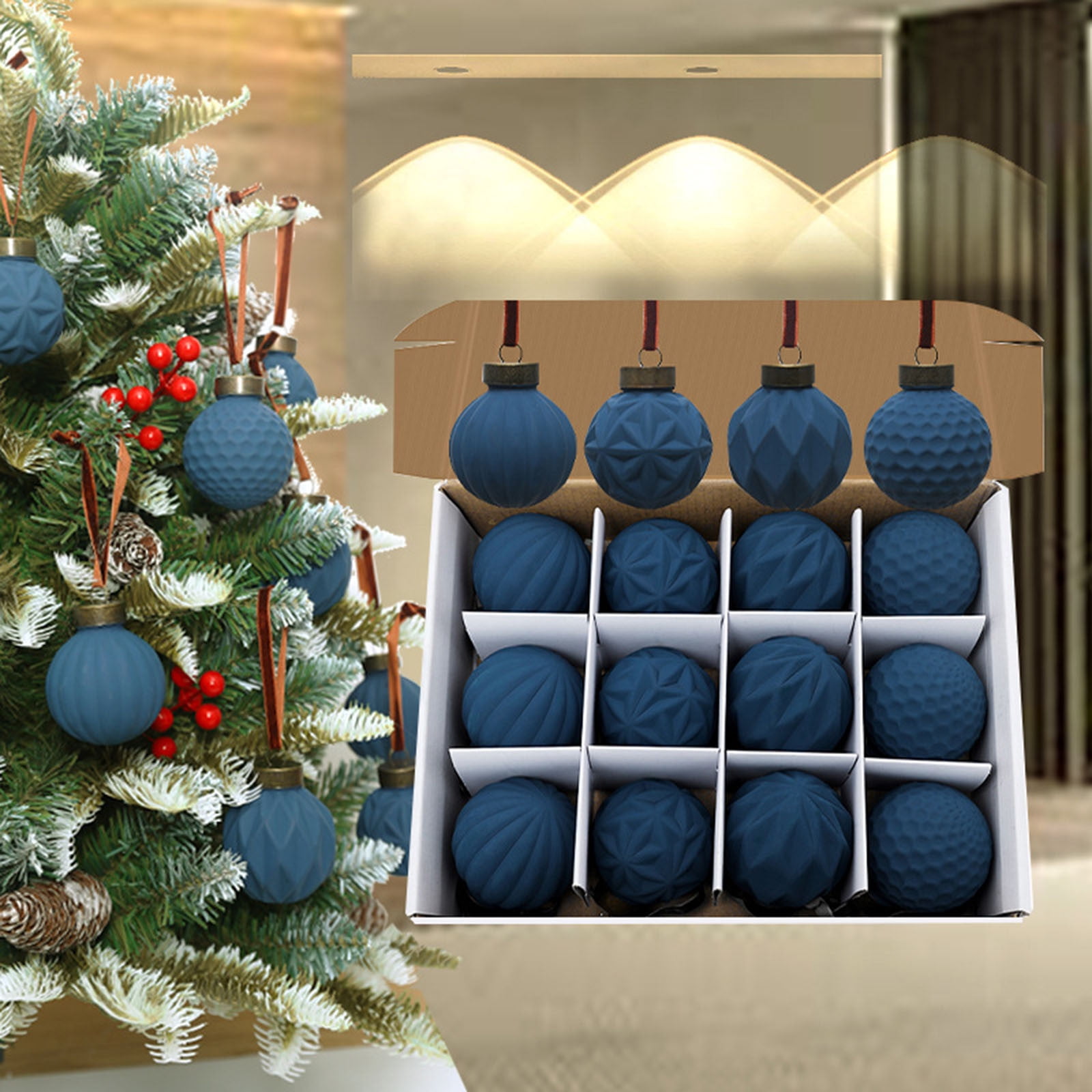 Christmas Ornaments 6cm Flocking Ball Christmas Ball Dark Velvet ...