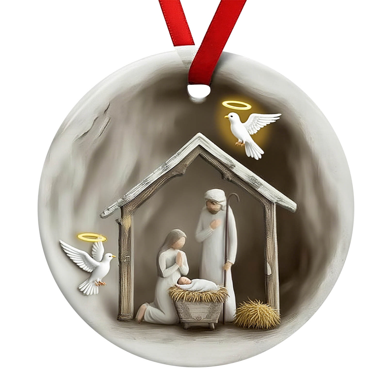 Christmas Ornaments, Acrylic Holiday Decorations, Transparent Round ...
