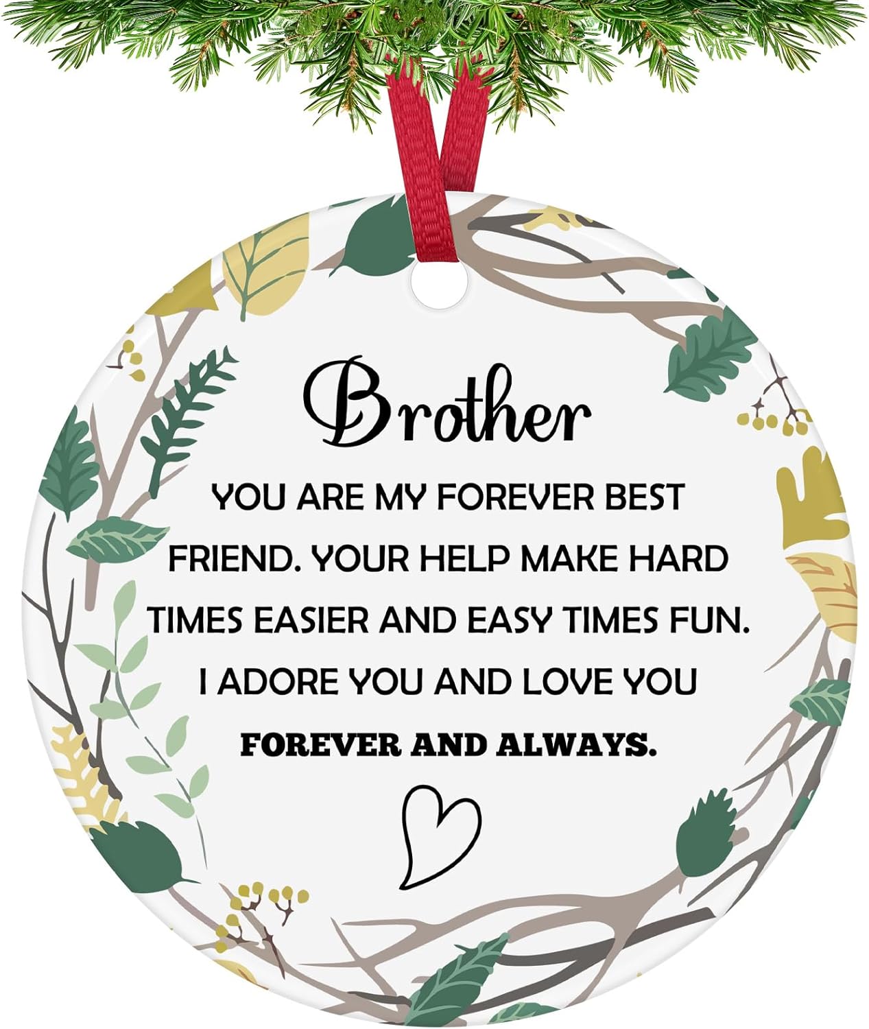 Christmas Ornaments for Brothers Ceramic Ornament Brother Gifts from ...