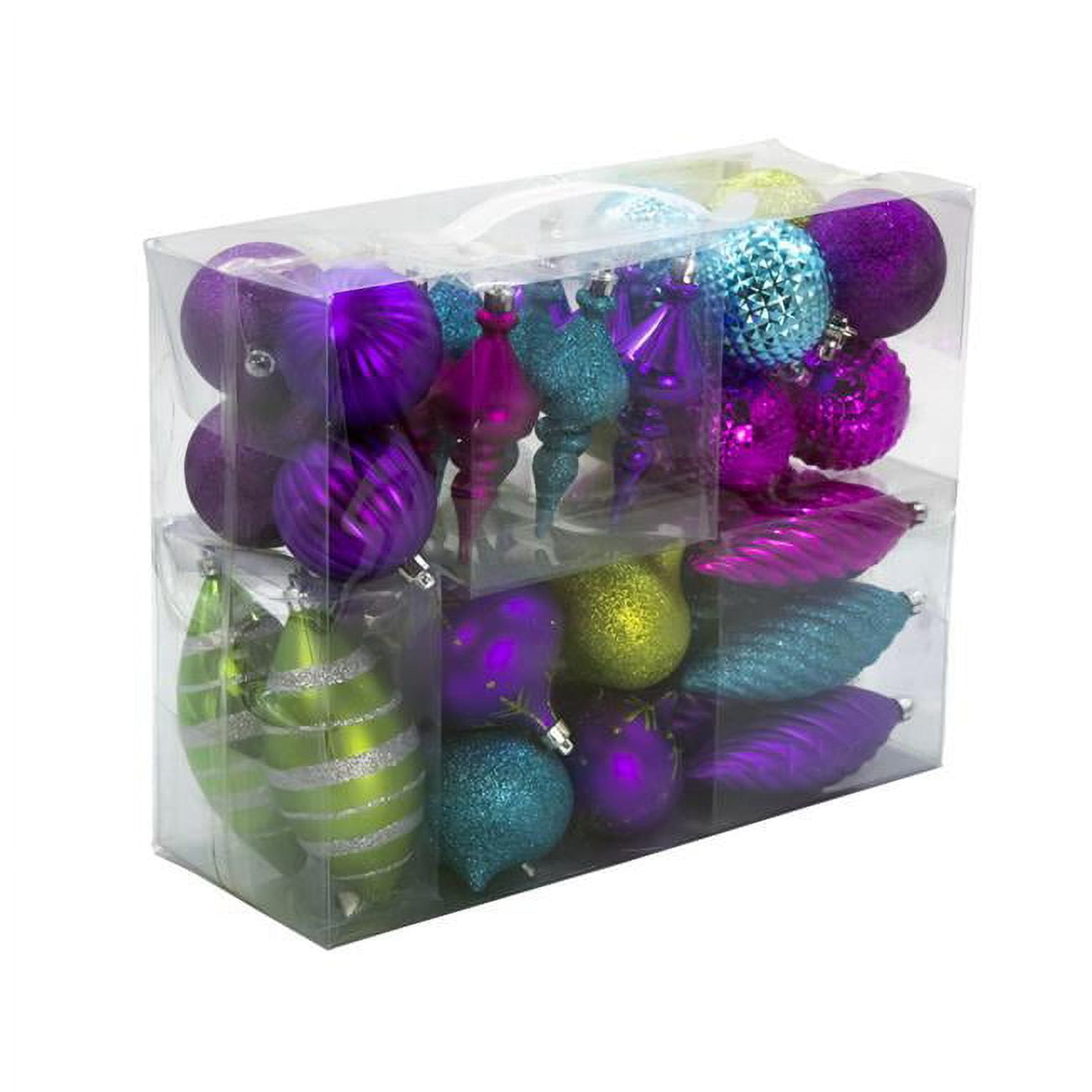 Christmas Ornaments, Hot Pink, Lime Green & Purple - Pack of 40 ...