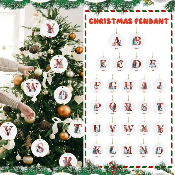 Christmas Ornaments Personalized, 26 Letters Santa Snowman Acrylic Car ...