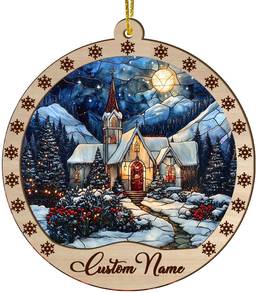 Christmas Ornaments Personalized, Church Suncatcher, Church Christmas ...
