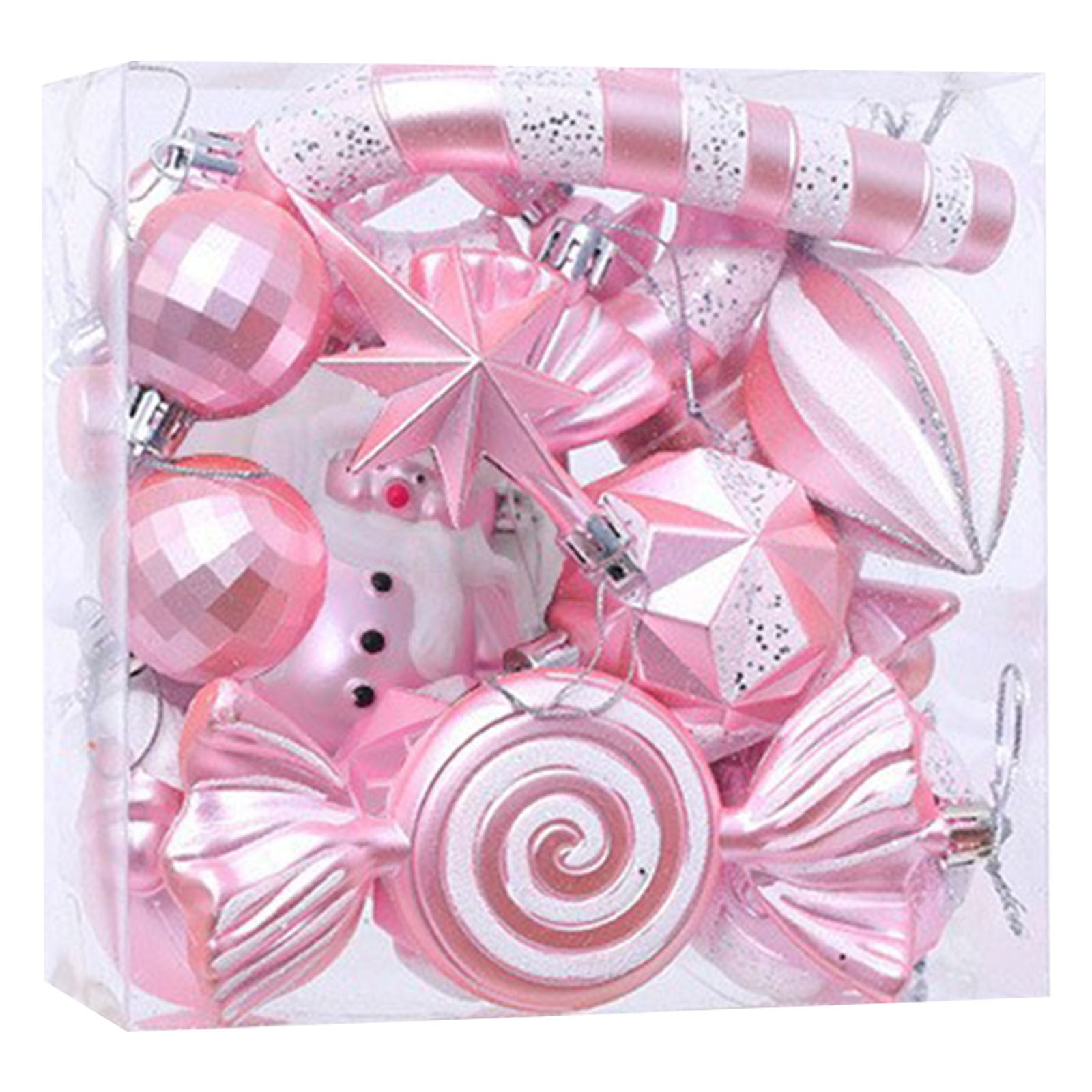 Christmas Ornaments Set of Plastic Baubles for Xmas Tree Holiday Decor ...