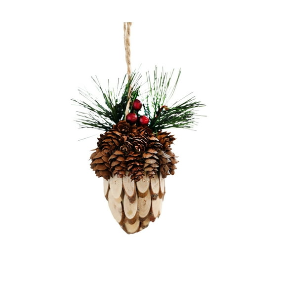 Christmas Ornaments For Tree, Wooden & Foam Pine Cone Christmas Pendant ...