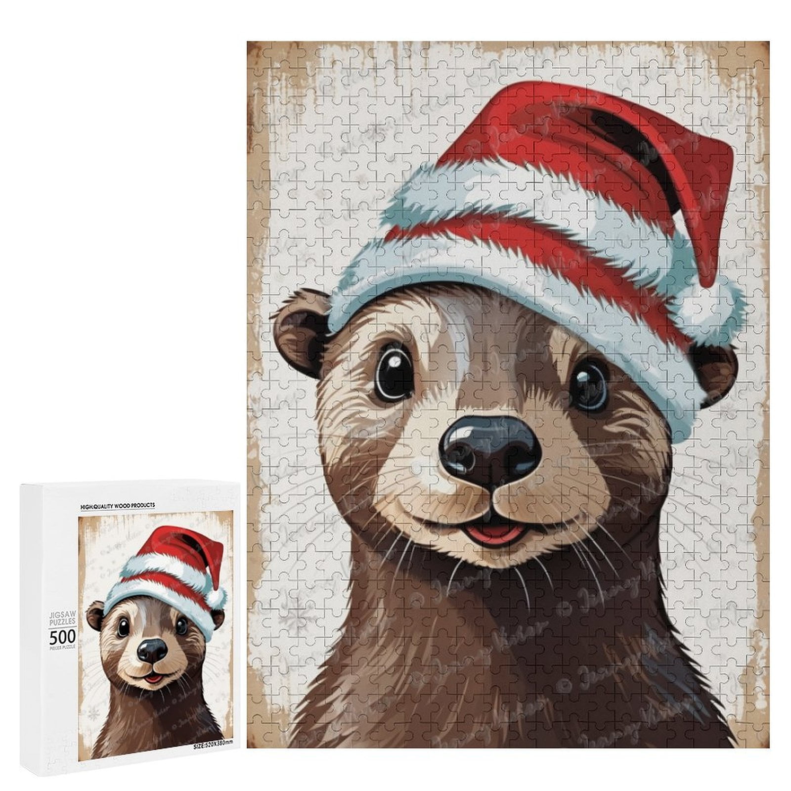 Christmas Otter Home Wall Signs for Bedroom Living Room Rustic Wooden ...