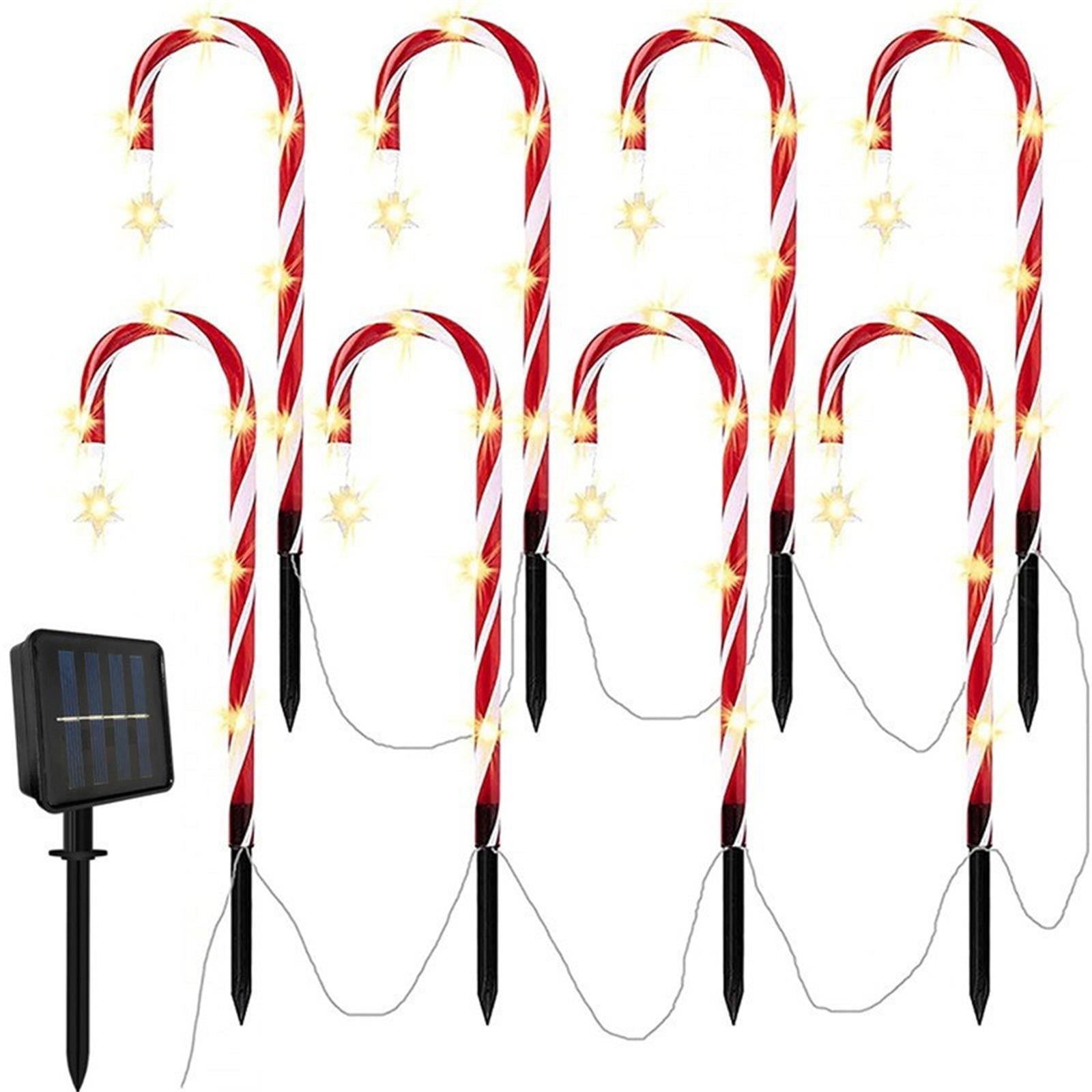 Christmas Outdoor Candy Cane Lights,Christmas Pathway Markers, Solar ...