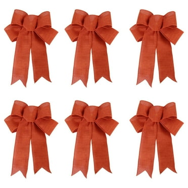 4 Pack Red Wreath Bows for Christmas Outdoor Decorations, Striped ...