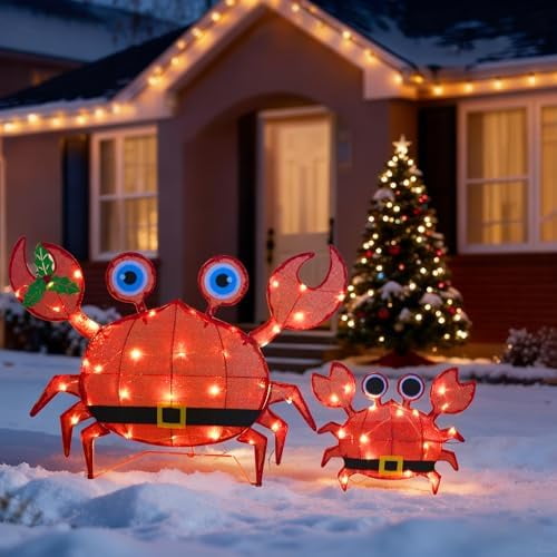 Christmas Outdoor Decorations Yard, 2 Piece Battery Operated Lighted ...