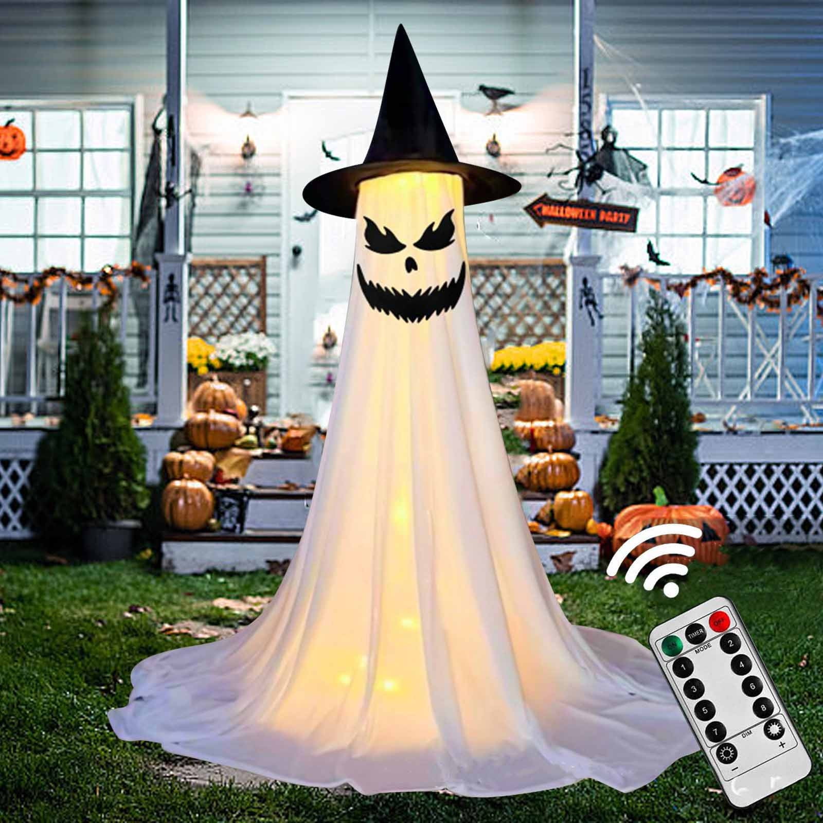 Christmas Outdoor Halloween Light-Up Ghost Decor - Adjustable Height ...