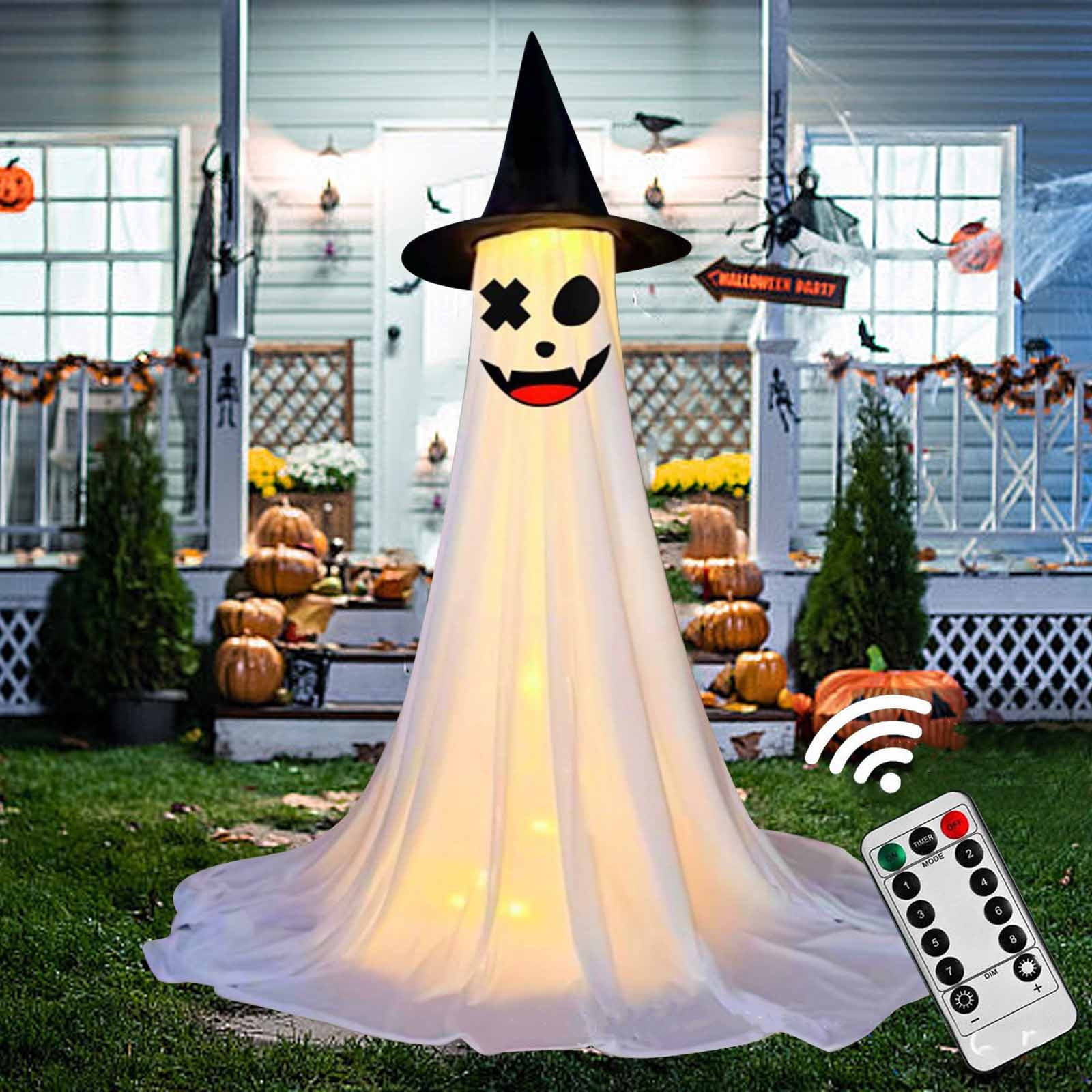 Christmas Outdoor Halloween Light-Up Ghost Decor - Adjustable Height ...