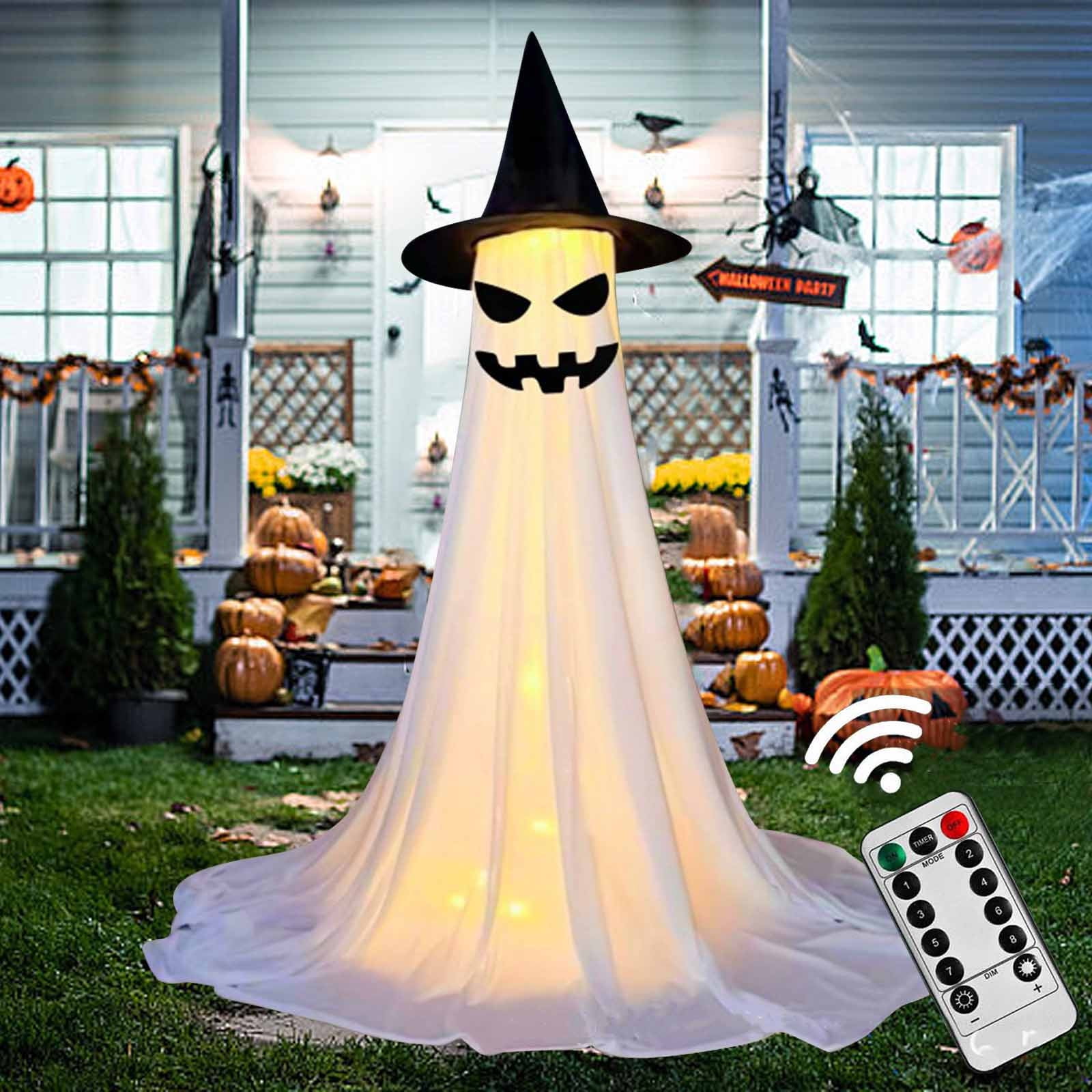 Christmas Outdoor Halloween Light-Up Ghost Decor - Adjustable Height ...