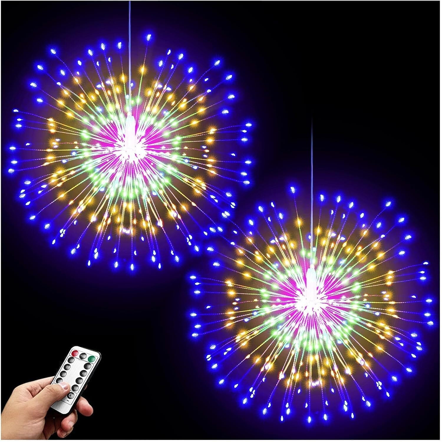 Christmas Outdoor Lights 120 Led Firework Lights Battery Powered ...