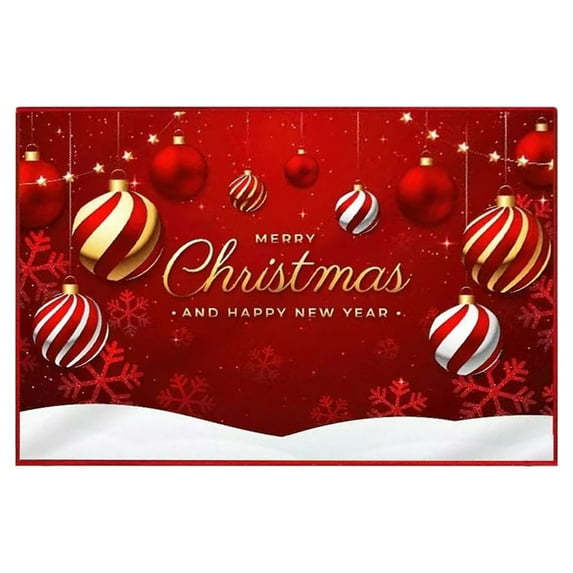 Christmas Outdoormat Doormat Outdoor Entrance Winter Rugs Red Merry ...