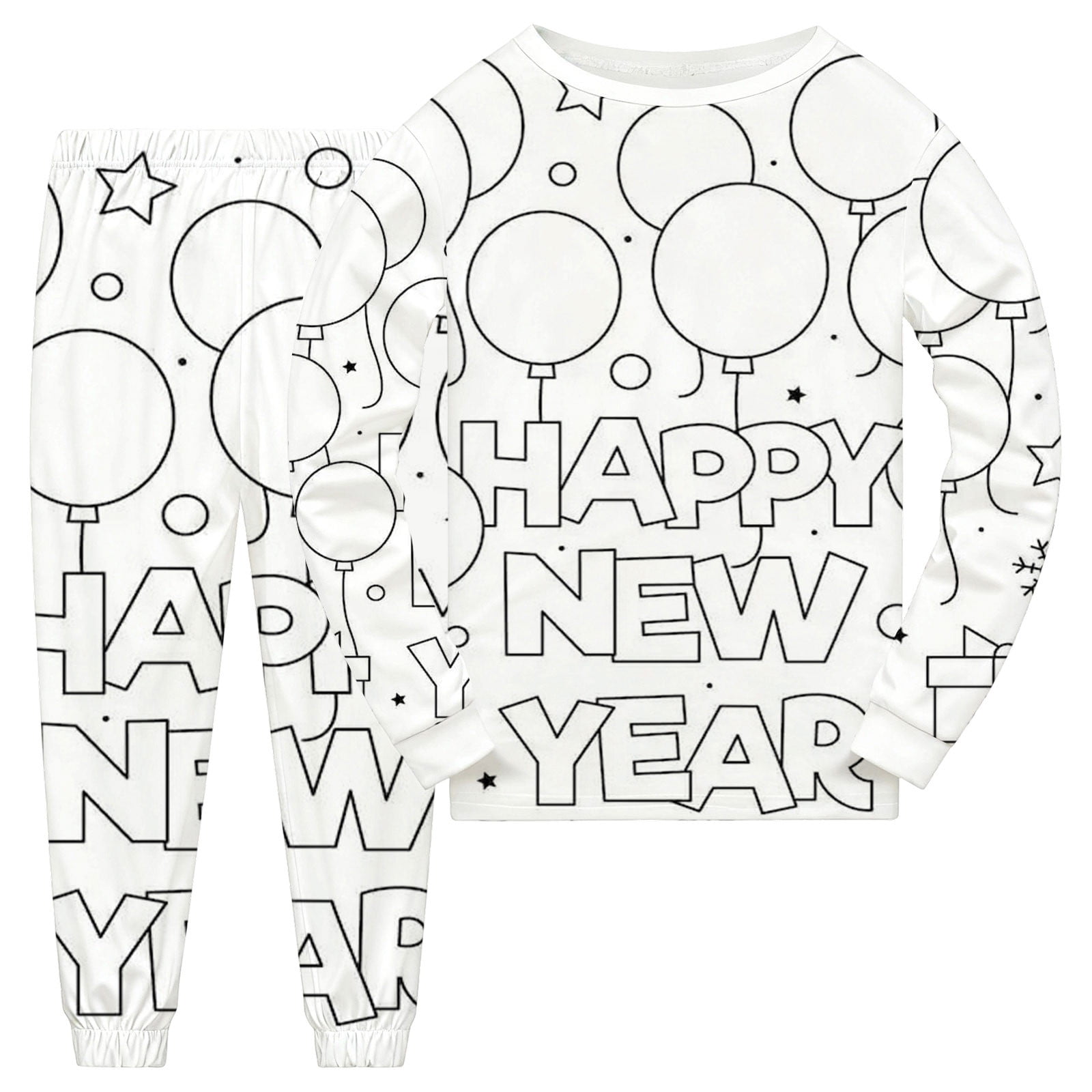 Christmas Outfits Diy Hand Painted Homewear Set Colouring Pajama Sets ...